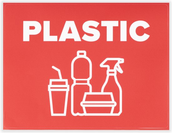 Afvalstickers Plastic - 25 x 19 cm - Container stickers - Kliko ...