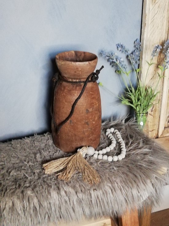 Nepalese pot vaas hout stoer en sober | bol