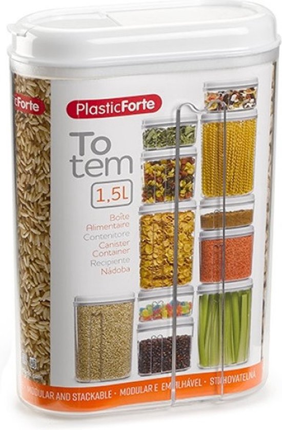 PlasticForte Voorraadbus met strooi deksel - 1,5 liter - kunststof | bol