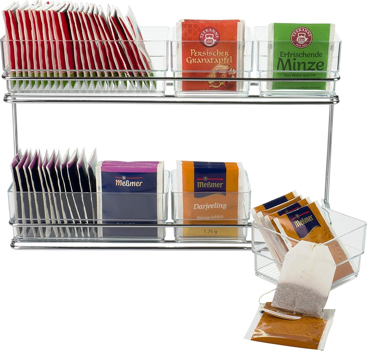 Hausfelder Teerregal Theebox-rek, wandrek voor thee-opslag en ...