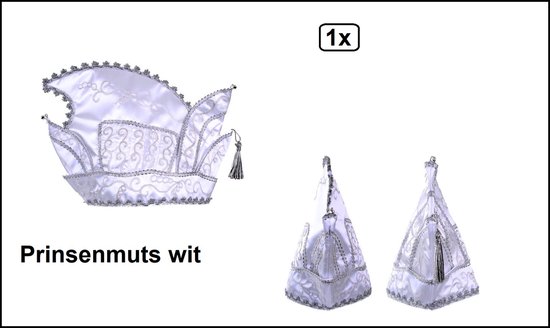 Prinsenmuts luxe wit mt.63 - prinsenmuts raad van elf wit prinsensteek ...