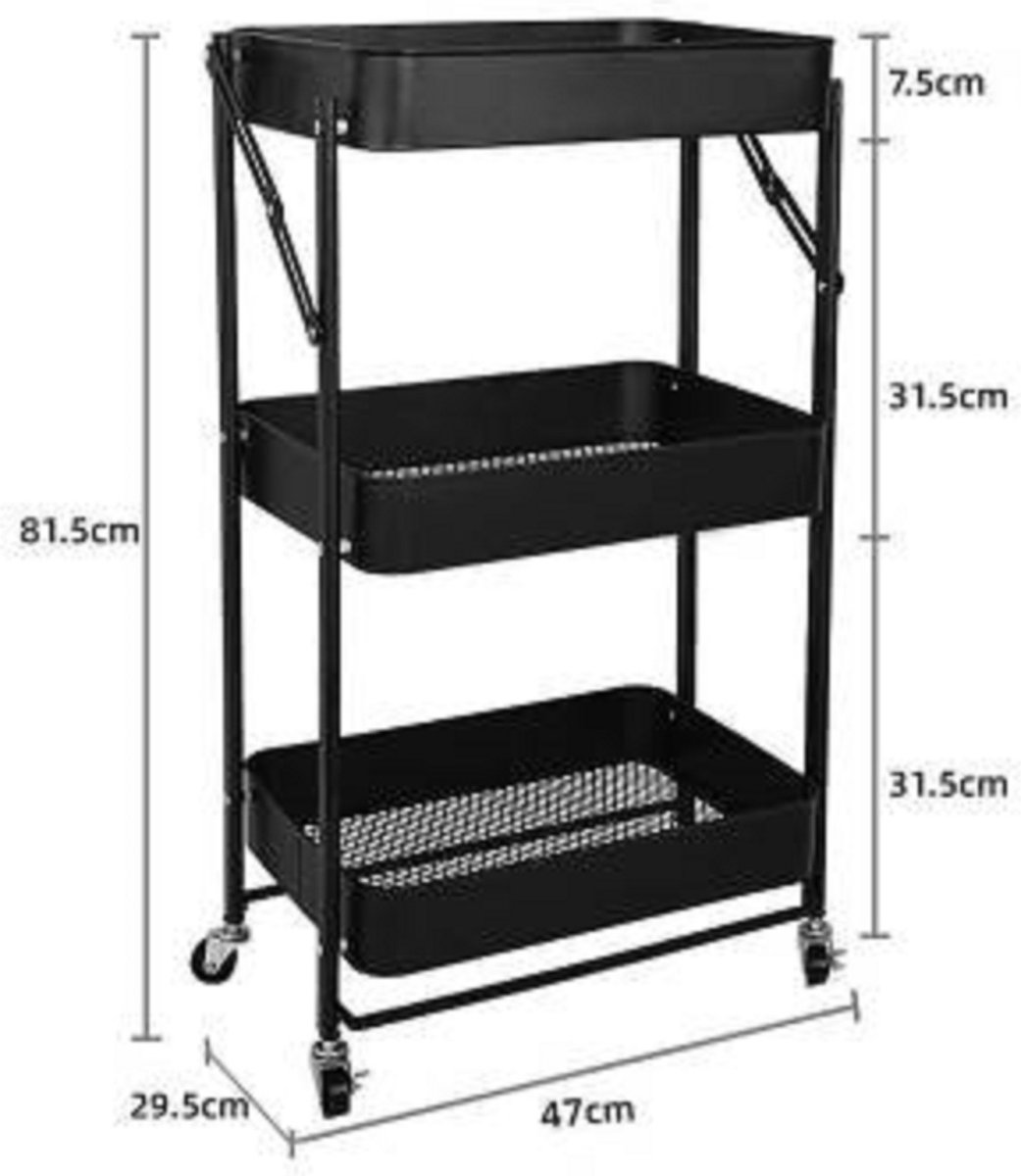 Inklapbare Keukentrolley, Keukentrolley op wieltjes, keukentrolley ...