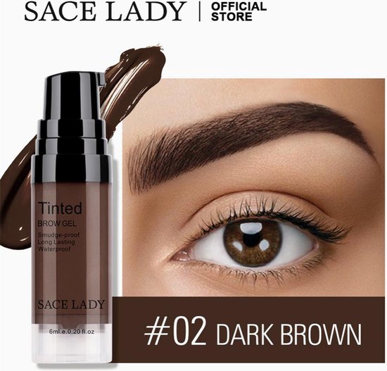 Sace Lady Tattoo Brow Gel - Brow Gel - Wenkbrauw Gel Mascara – Dark ...