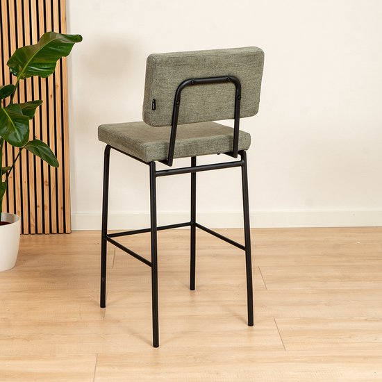 Bronx71® Scandinavische barkruk Espen groen gerecyclede stof 64-77 cm ...