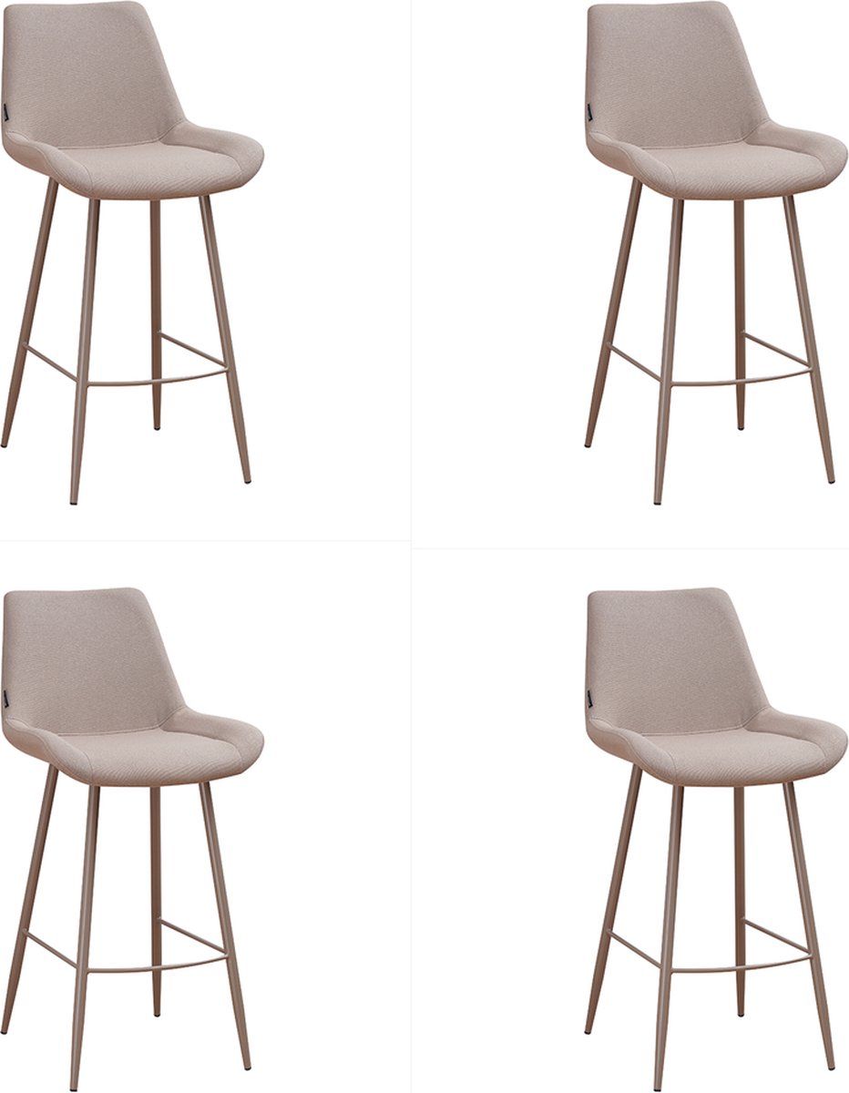 Bronx71® Scandinavische barkruk Maud gerecyclede stof taupe 72 cm ...
