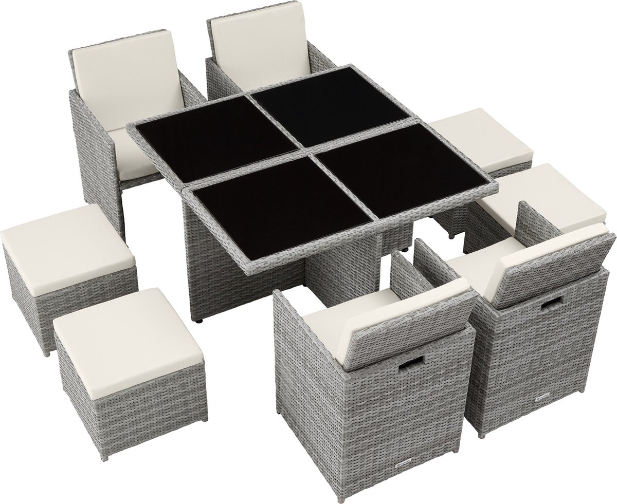 tectake - Wicker tuinset zitgroep Manhattan - incl. beschermhoes ...