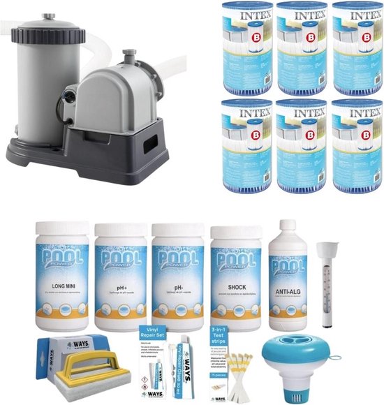 WAYS - Zwembad Onderhoud - Pakket Medium Deluxe & Filterpomp 9463 L/u ...