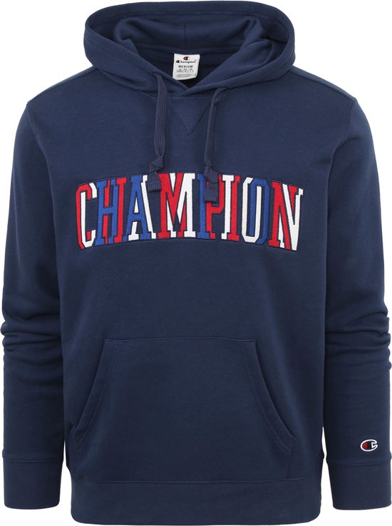 Champion - Sweat Hoodie Logo Donkerblauw - Heren - Maat XL - Regular ...