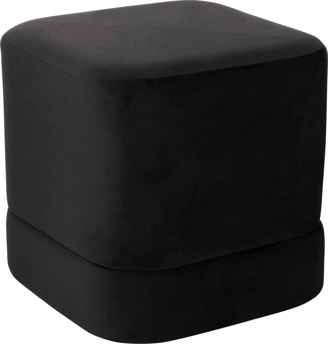 J-Line Poef Vierkant Hoog Velvet Zwart | bol