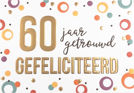 Wenskaart Daisy 60 jaar getrouwd gefeliciteerd | bol.com