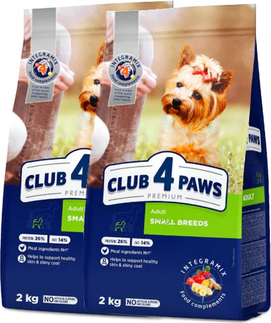 Club 4 Paws Premium met kip - adult dogs small breeds 2 x 2 kg | bol