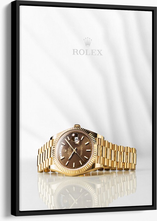 Luxe Canvas Schilderij Rolex Met Zwarte Baklijst | 50 x 70 cm | Rolex ...
