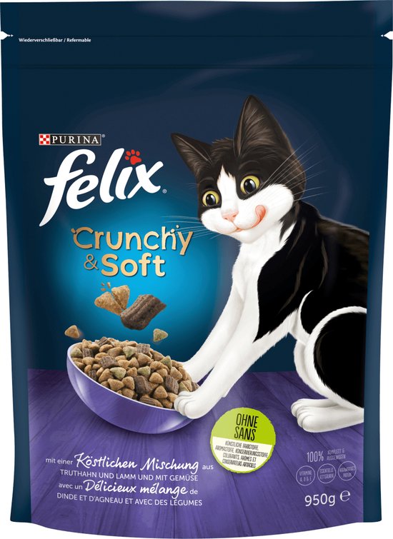 Felix Katten droogvoer met lam, kalkoen & groenten, knapperig & zacht ...