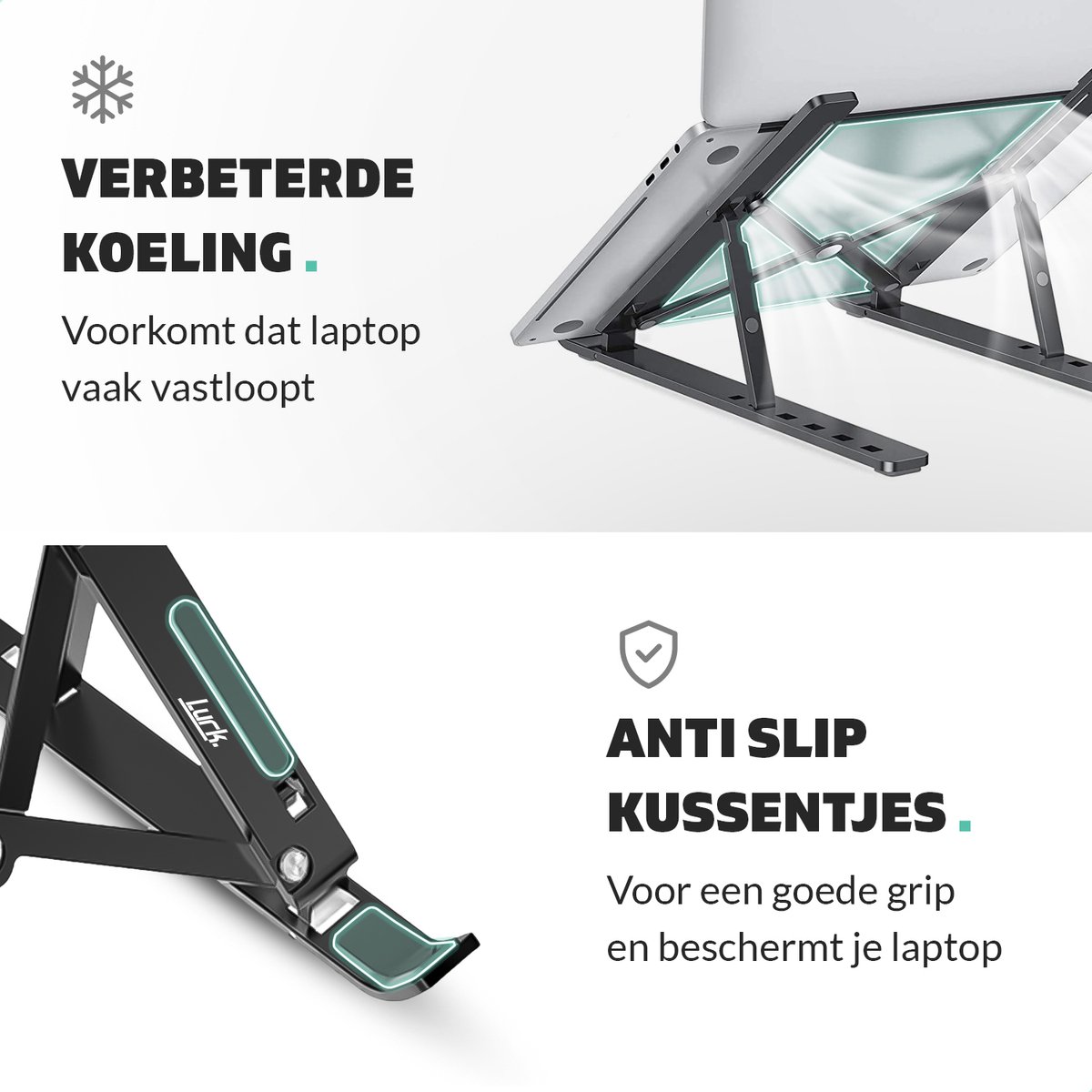 LURK® Laptop Standaard - Aluminium Laptop Verhoger - Verstelbaar en ...