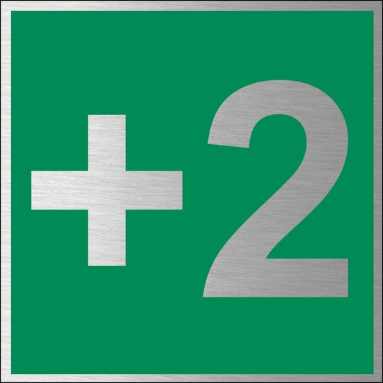 Verdieping 2 bord, geborsteld aluminium 200 x 200 mm | bol