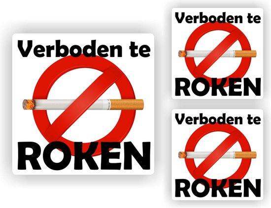 Jerma-Roken Verboden-Stickers-3 stuks-zorg voor een rookvrije omgeving ...
