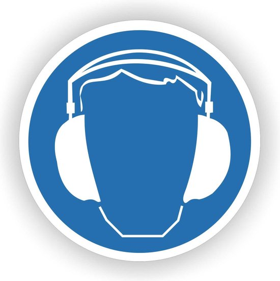 Gehoorbescherming verplicht pictogram sticker. | bol.com