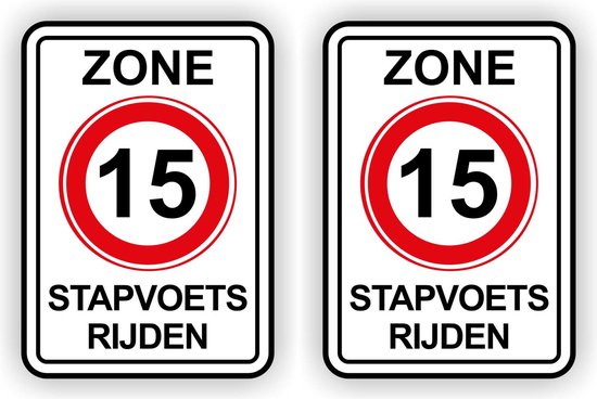 Stapvoets rijden verkeersbord stickers max. 15 km. | bol