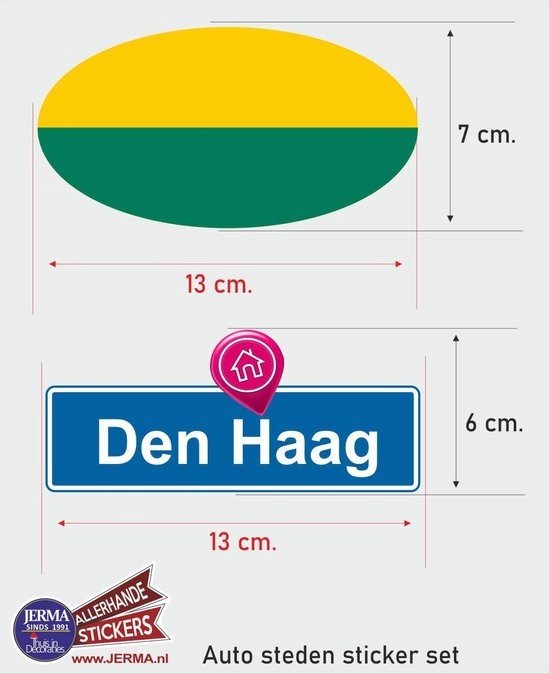 Den Haag steden vlaggen auto stickers set van 2 stickers | bol.com