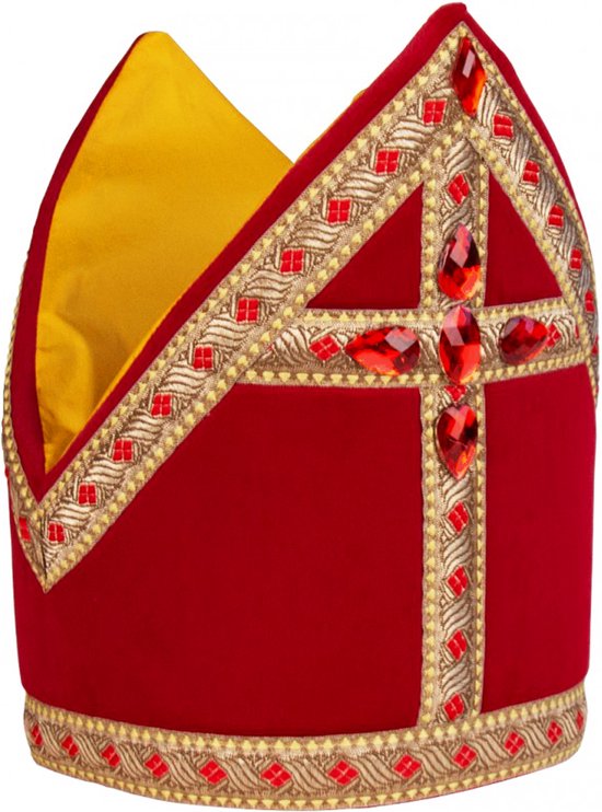Luxe Sinterklaas mijter fluweel - velours Sint kokermijter velvet | bol.com
