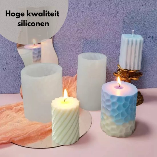 ZoeZo - Kaarsmal Cilinder L - Geometrisch - Kaars mallen - Siliconen ...