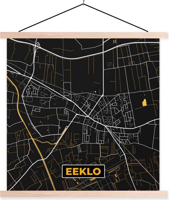 Posterhanger incl. Poster - Schoolplaat - Stadskaart - Eeklo - Goud - Kaart -... | bol