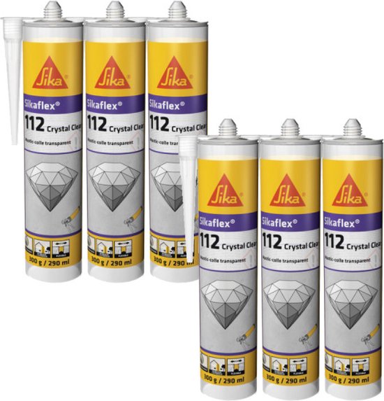 Set van 6 SIKA Sikaflex-112 Kristalheldere mastieklijmen - Transparant ...