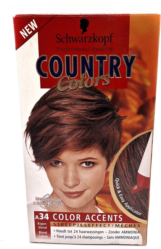 12 x Schwarzkopf Country colors - Color Accent streepjeseffect - koperblond | bol.com