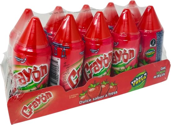 Crayon aardbei snoep 10x 28 gram | bol