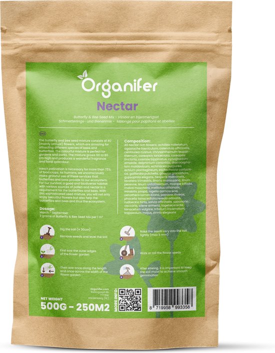 Vlinderbloemen en Bijenmengsel – Nectar – 40 soorten (500 g voor 250 m2 ...