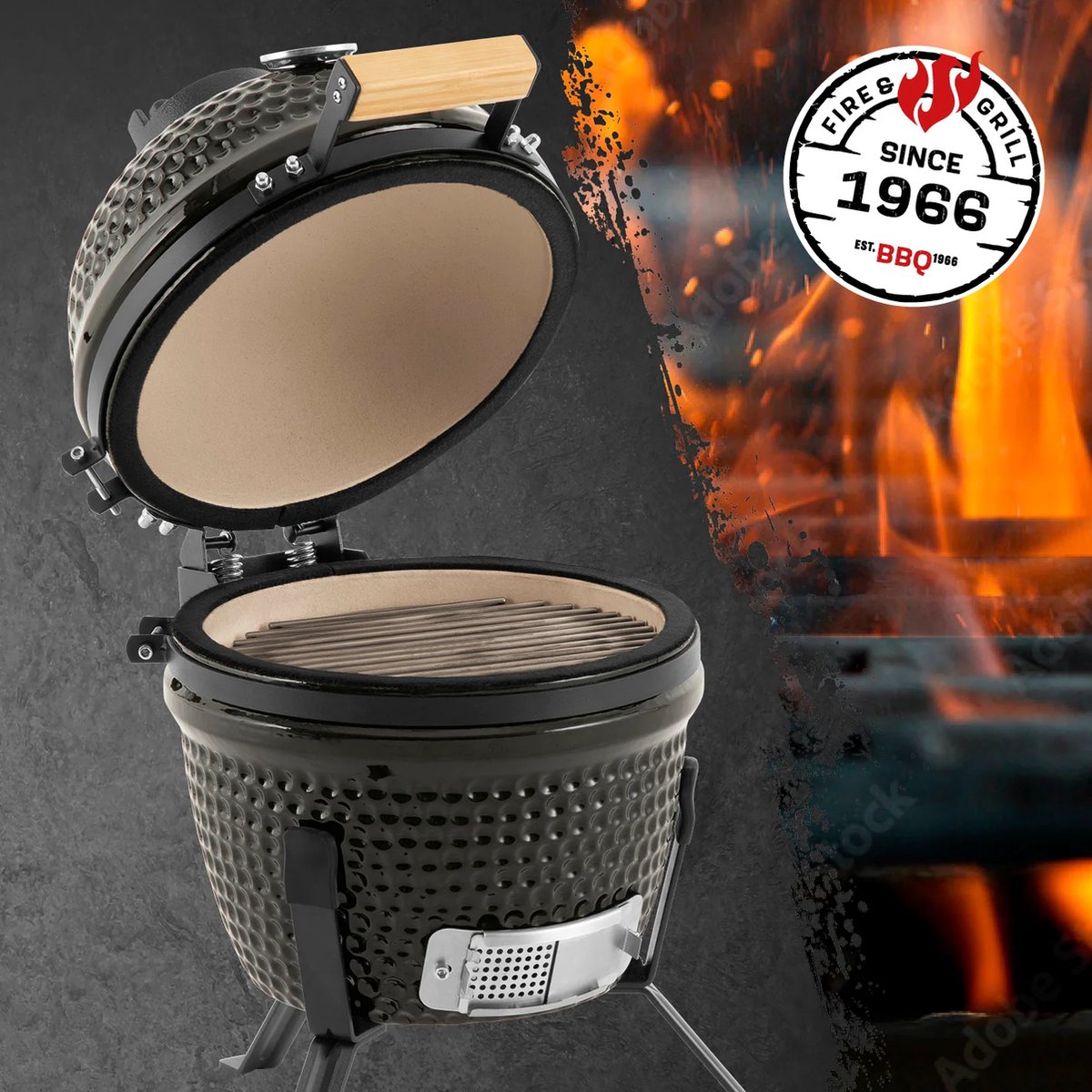 Mini Kamado Bundle Grillchef by Landmann Ø 27 cm 12 Inch - Avec pierre ...