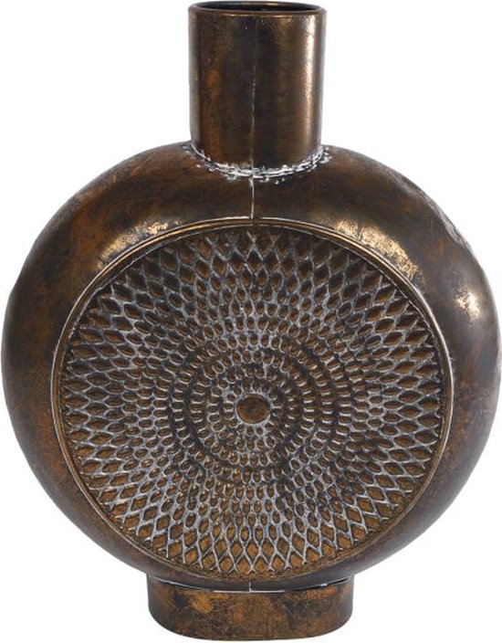 Vaas "Davao" koper metaal 34x13x43,5cm | bol