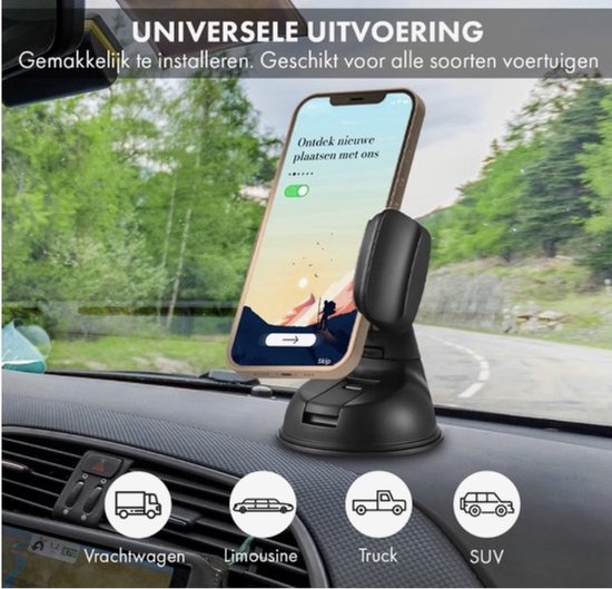 Donfra® Telefoonhouder met zuignap – Telefoonhouders auto – Autohouder ...