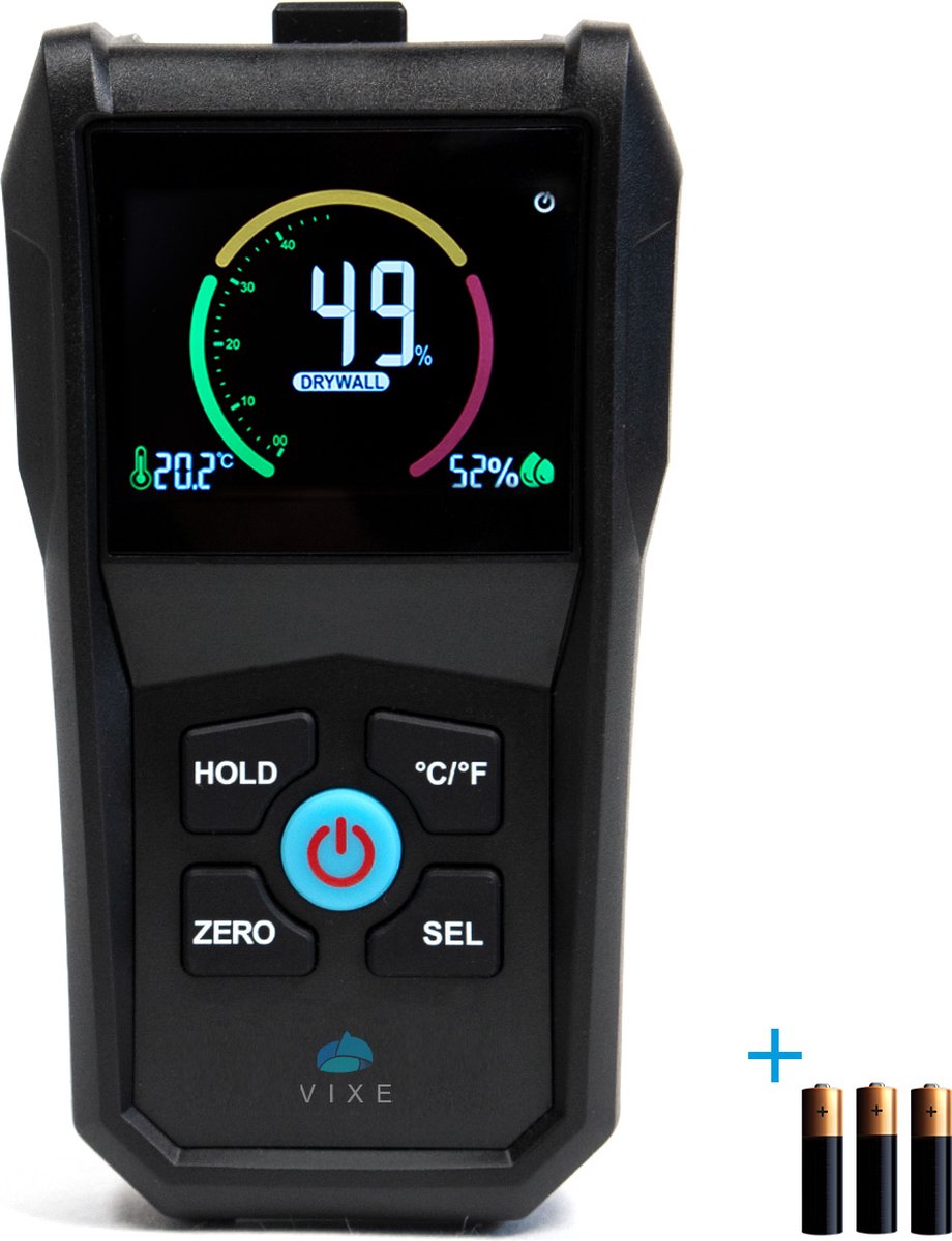 VIXE Vochtmeter hout - Hygrometer voor binnen - Vochtmeter Binnen en ...