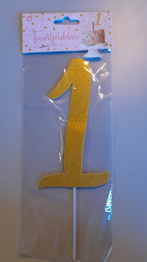 Taart prikker - 1 Jaar - Goud Glitter Taartprikker - Leuk voor op de ...