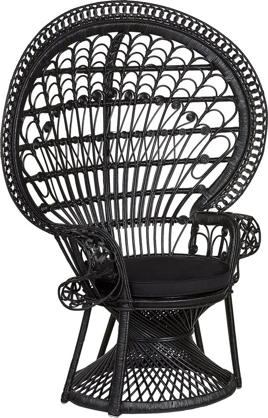 BELIANI EMMANUELLE - Fauteuil - Zwart - Rotan | bol