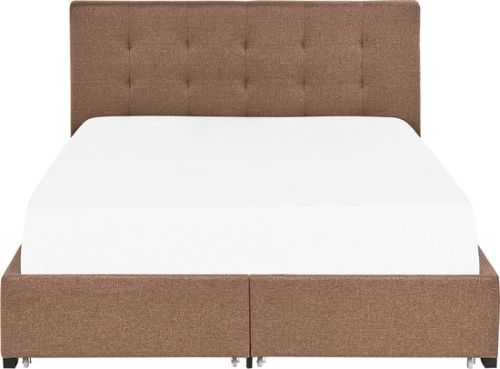 ROCHELLE - Bed opbergruimte - Bruin - 160 x 200 cm - Polyester | bol