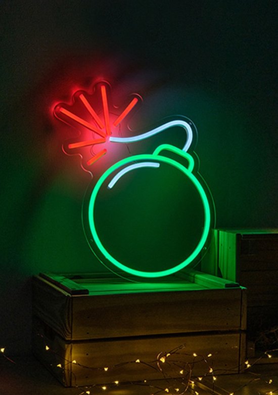 OHNO Neon Verlichting Bomb - Neon Lamp - Wandlamp - Decoratie - Led ...