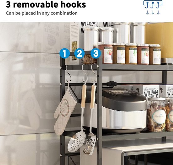 Mocosy Uitbreidbaar Magnetron Rack, 2-Tier Keuken Counter Shelf en ...
