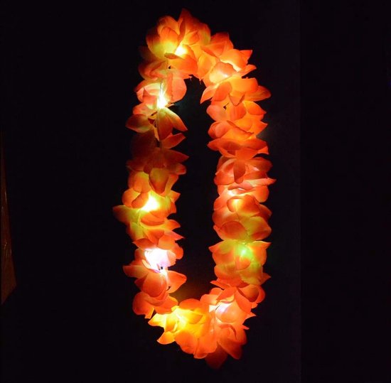 Lichtgevende Hawaii Ketting - LED - Geel / Rood | bol