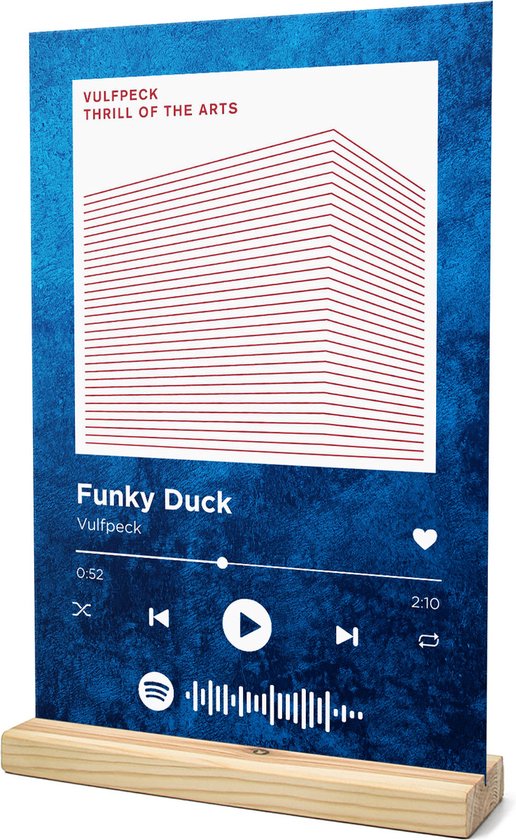 Songr Spotify Muziek Bordje - Funky Duck - Vulfpeck - 20x30 - Blauw - Dibond Aluminium... | bol