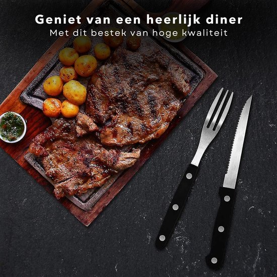Cheqo® 8-delige Barbecue Bestekset - Steakmes & Vorkset - Kartelmes ...