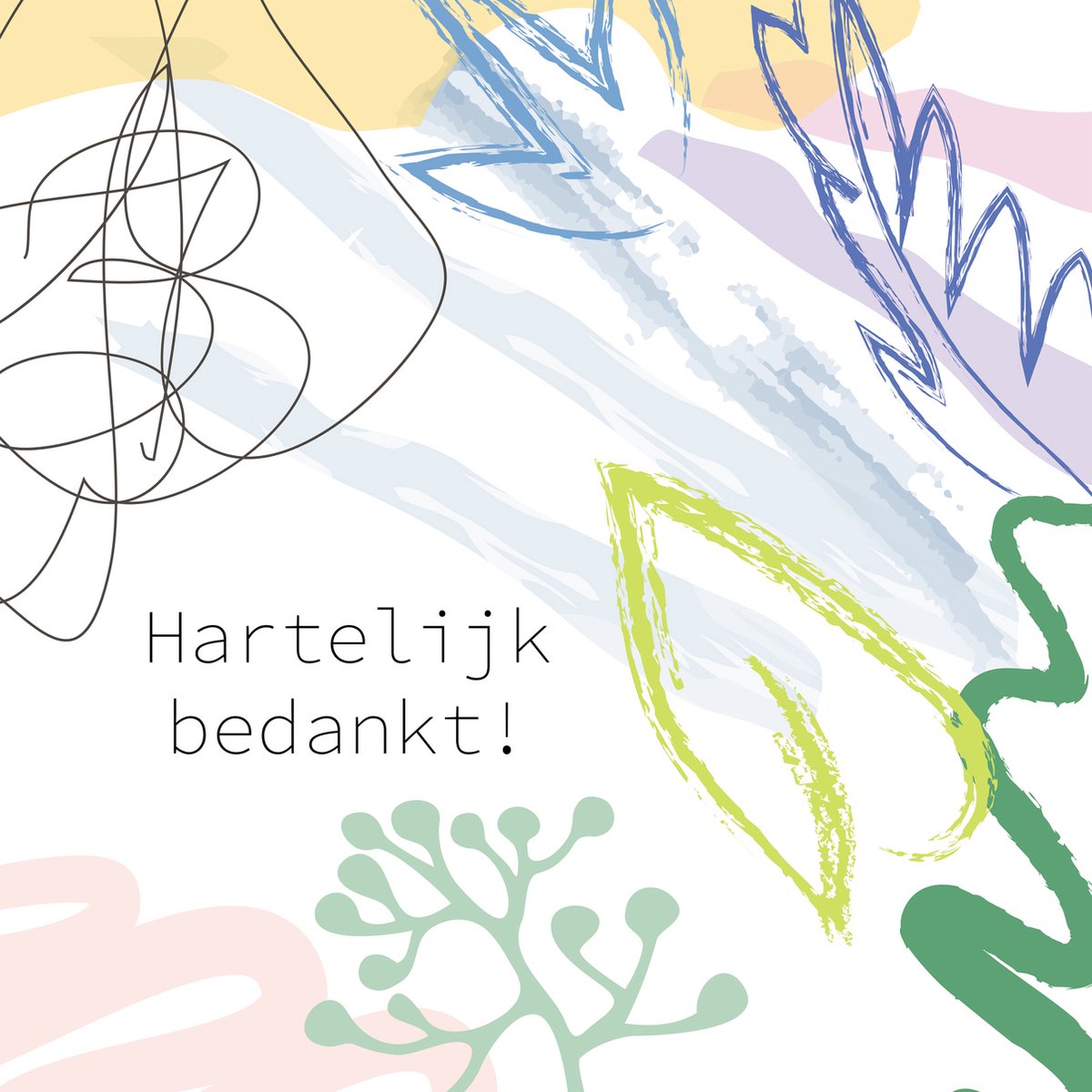 Bedankkaarten - Set van 8 x bedankkaart - 14 cm x 14 cm - Inclusief ...