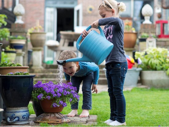 2x stuks Gieter met sproeikop blauw 10 liter - Planten bewatering ...