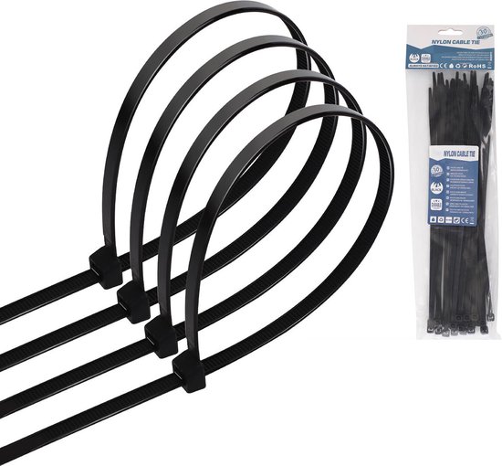 Tie Wraps - Tyrap - 4.8x350mm - Zwart - 30 Stuks | bol.com