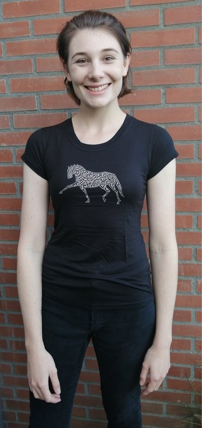 Cavalliera T-shirt Strassdeco dressuurpaard M Zwart | bol