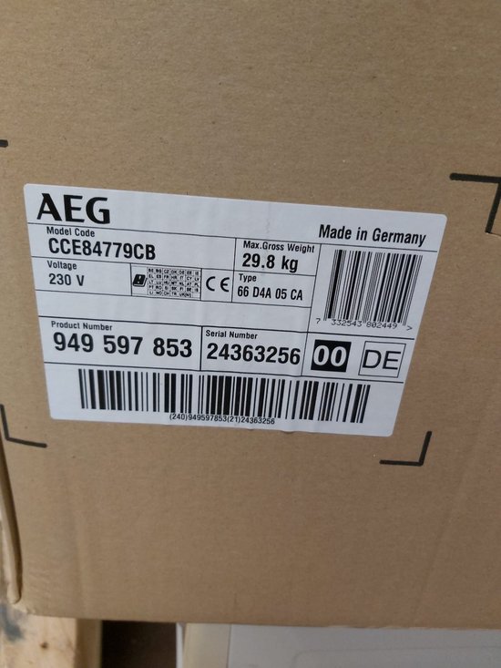 AEG Inductiekookplaat | Model CCE84779CB | Inbouw | 83 cm | 4 zones ...