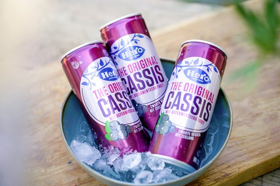Hero Cassis Frisdrank Blikjes - The Original - Gemaakt van Zwarte ...