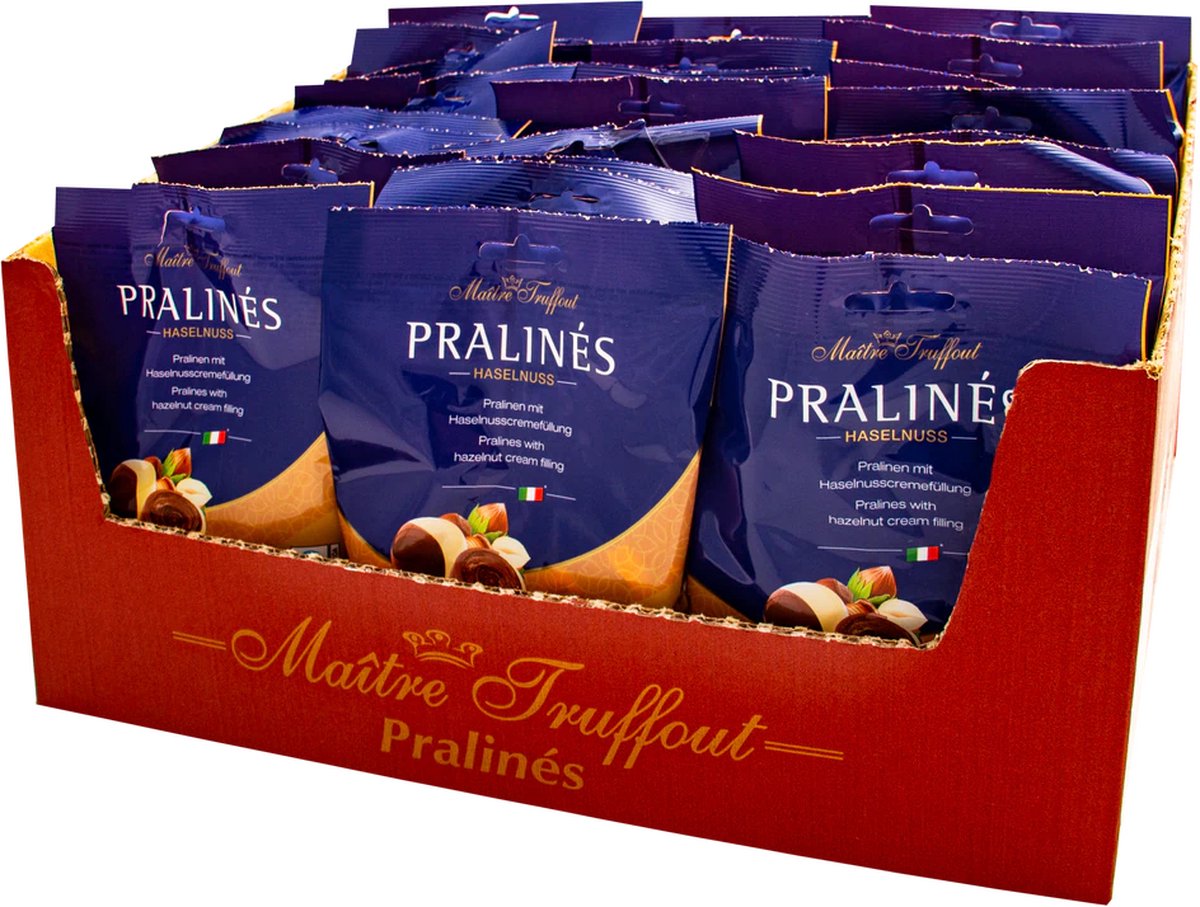 Praline duo met hazelnootcreme vulling 125g - Doos 24 stuks | bol