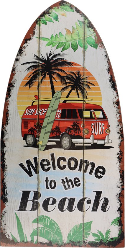 Wandbord - Wandborden - Houten borden - Beach Surfplank - Houten bord ...